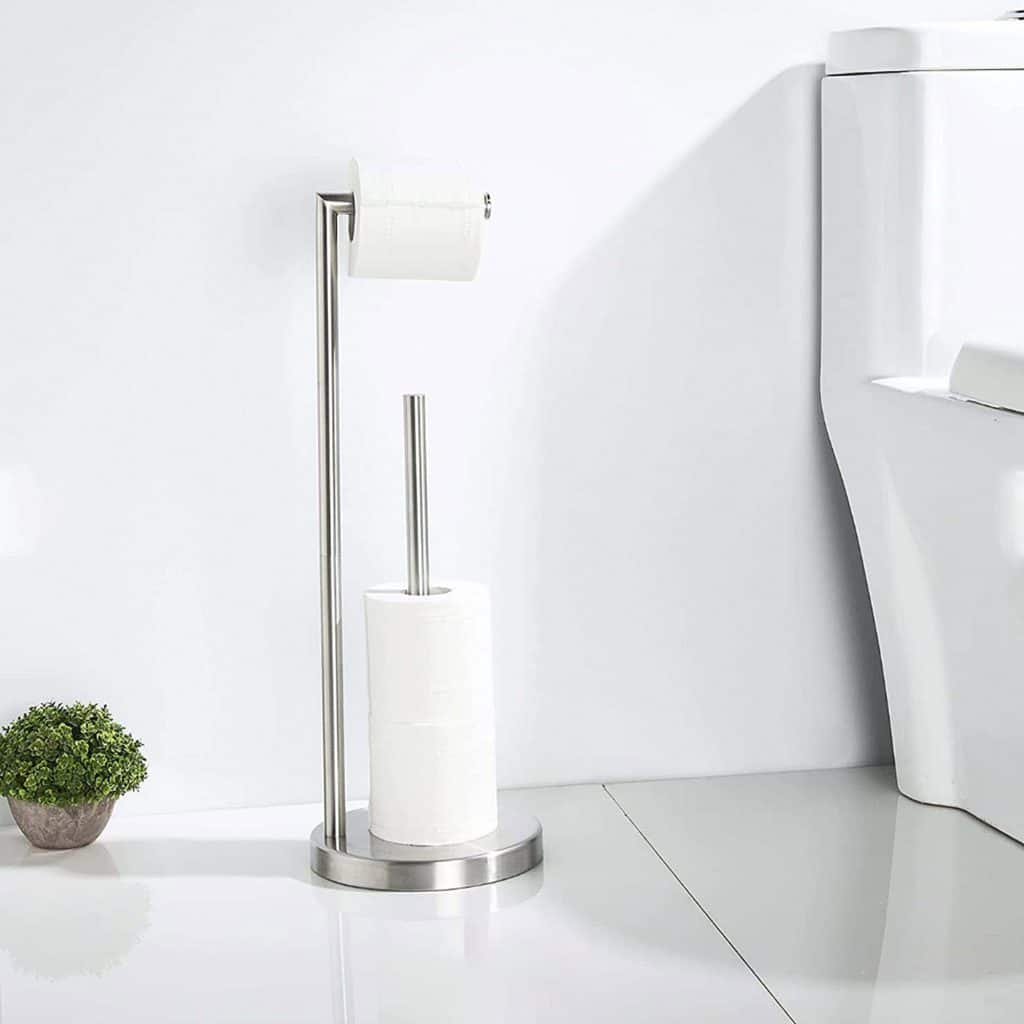 Wc rolhouder rvs vrijstaand | Luxebadkameraccessoires.nl